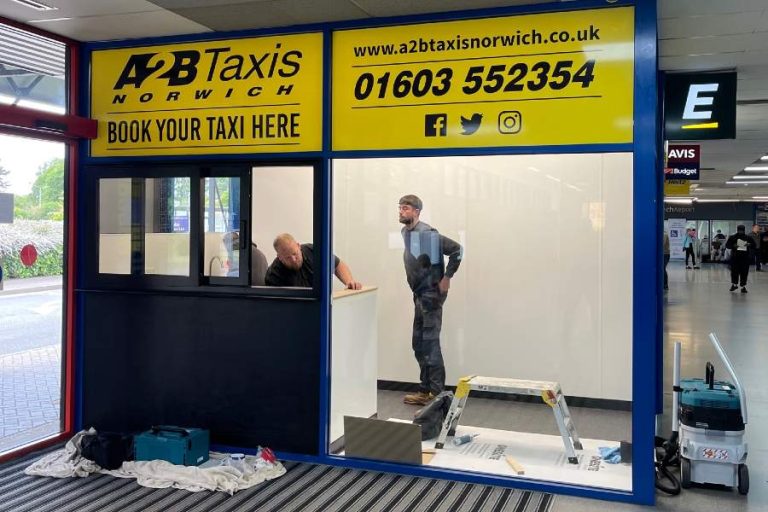 Our new office at Norwich airport nears completion - A2B Taxis Norwich